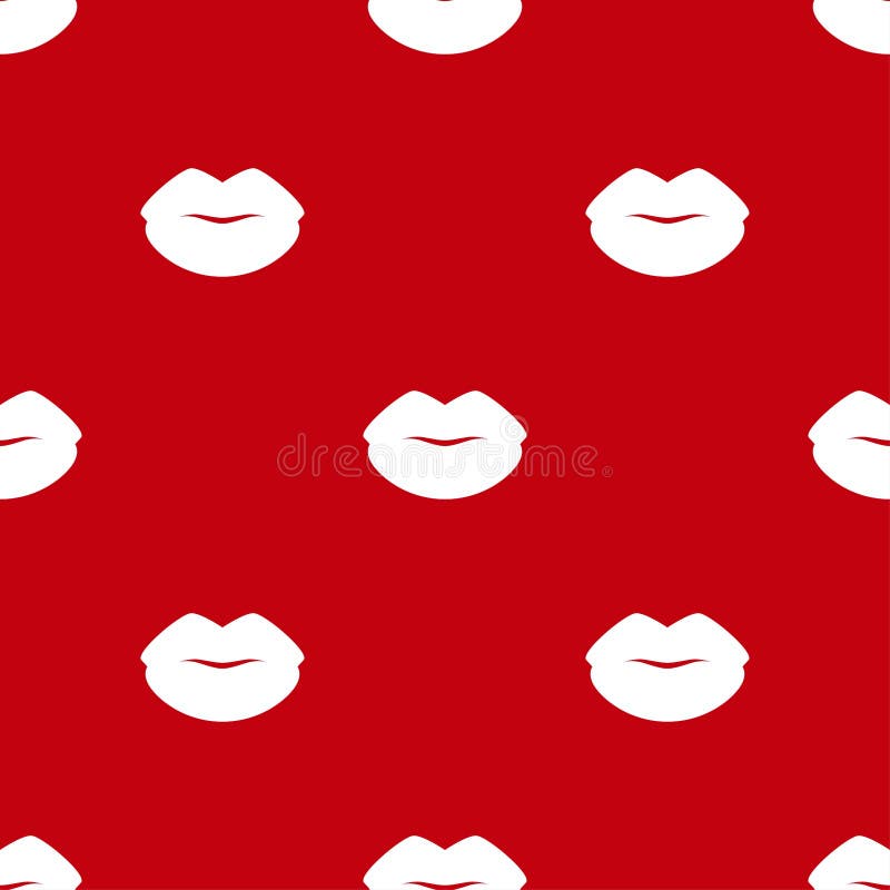 Seamless Pattern with Red Lips Imprint. Vector Illustration. Love ...