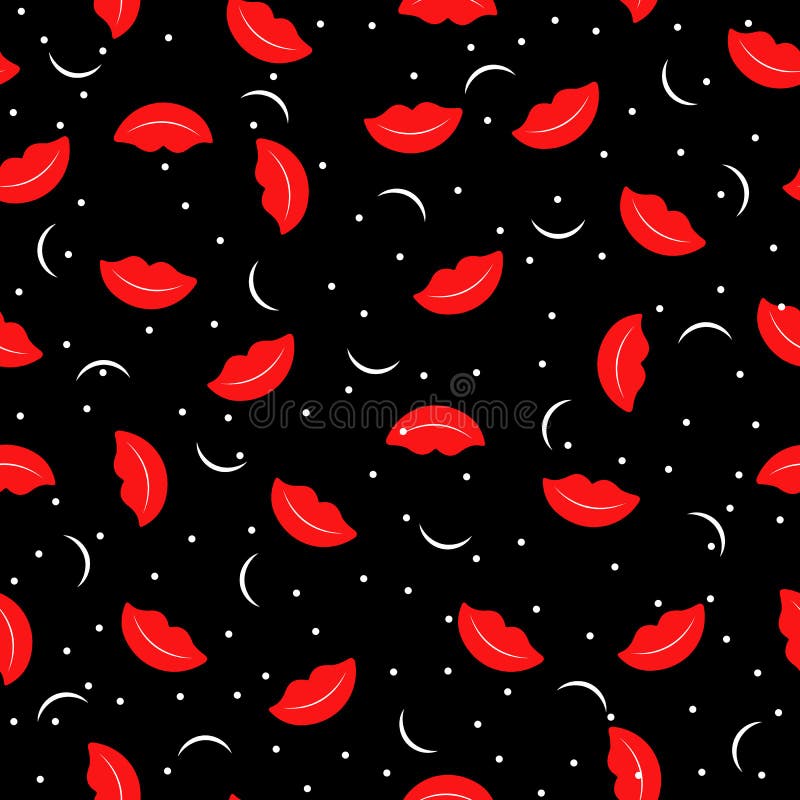 Seamless Pattern with Red Lips for Wallpaper, Textile and Wrap ...