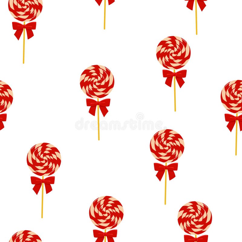 Seamless Pattern with Red Lollipops. Christmas Sweets. Cartoon Style ...