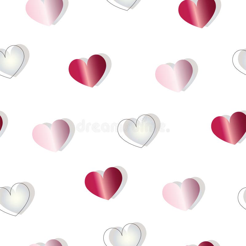 Seamless Pattern with Red and Pink Hearts Vector Stock Vector ...