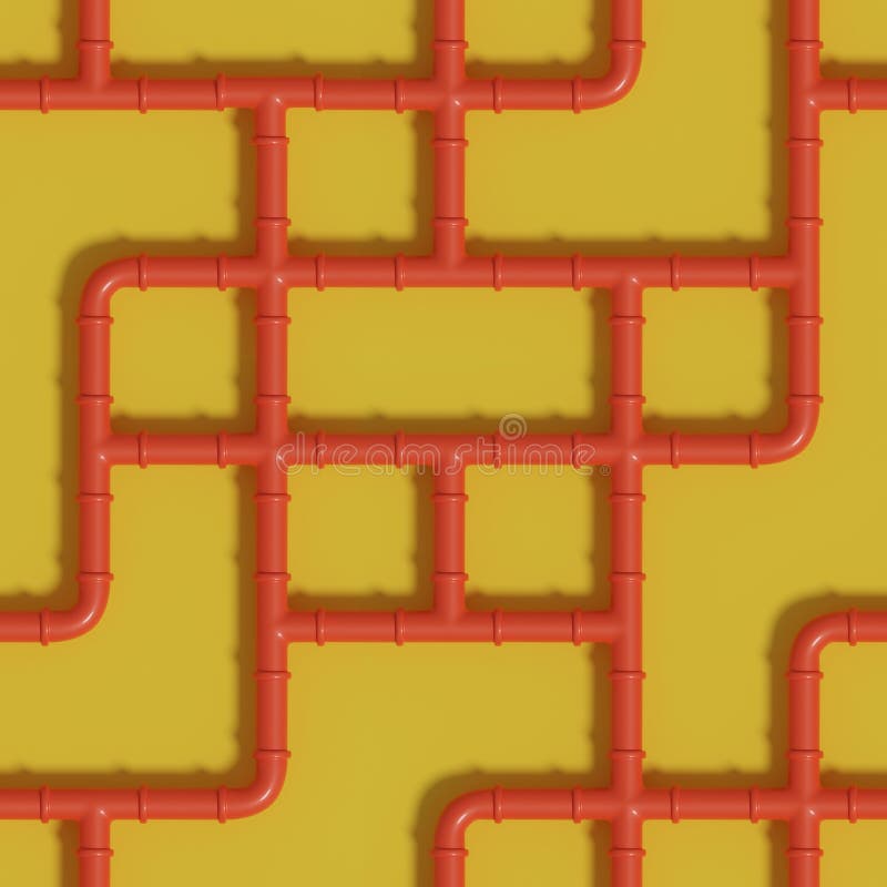 Seamless Pattern of Red Pipes. 3d Illustration Stock Illustration ...