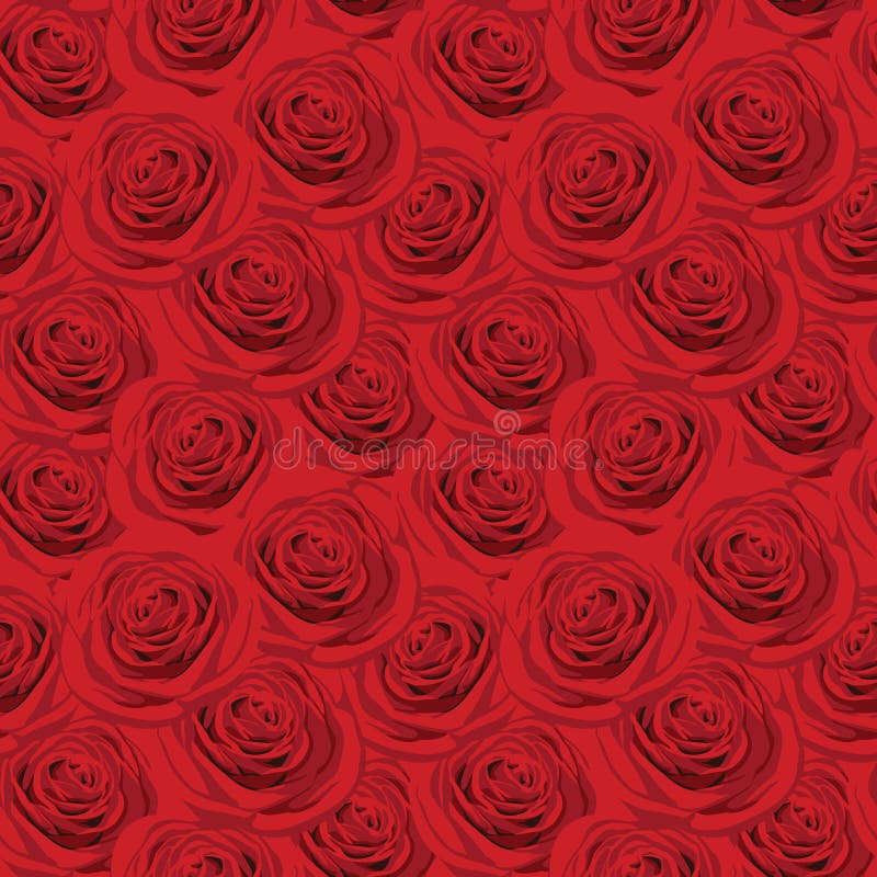 Seamless Pattern with Red Roses Stock Vector - Illustration of summer ...