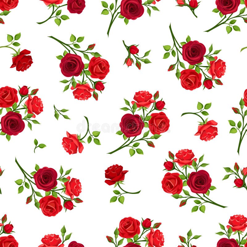 White Roses Red Pattern Vector Stock Illustrations – 5,497 White Roses ...