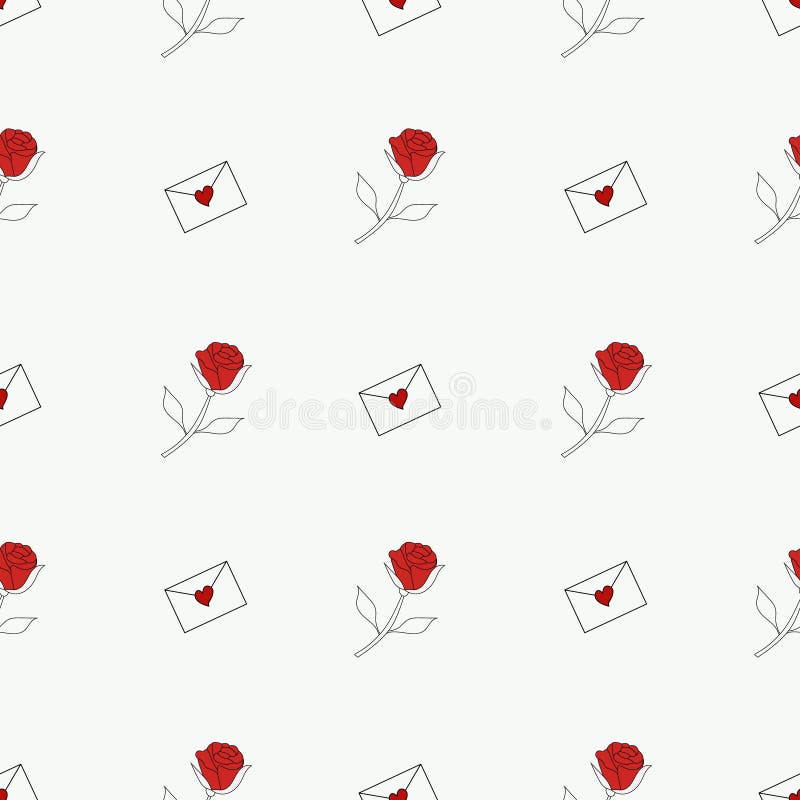 Red Roses Letters. Hand Draw. Vector Alphabet Stock Illustration ...