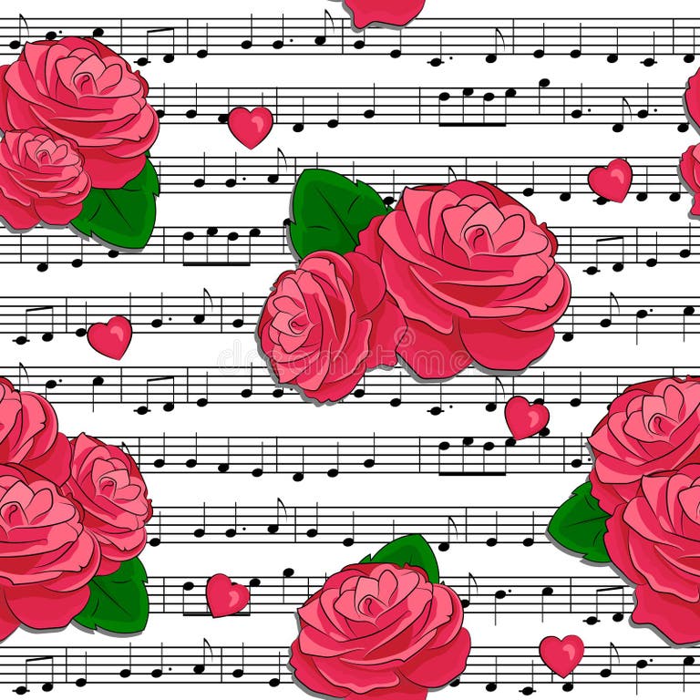 Roses Music Notes Stock Illustrations – 163 Roses Music Notes Stock ...