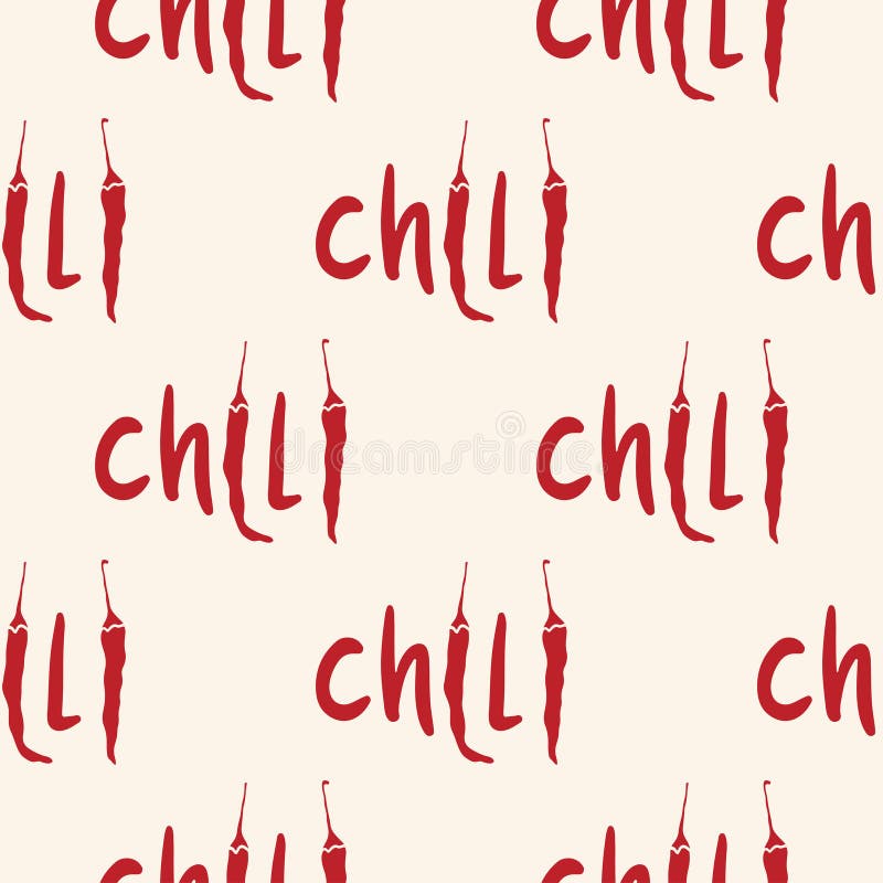 Seamless Pattern with Red Spicy Chili Pepper Stock Illustration ...