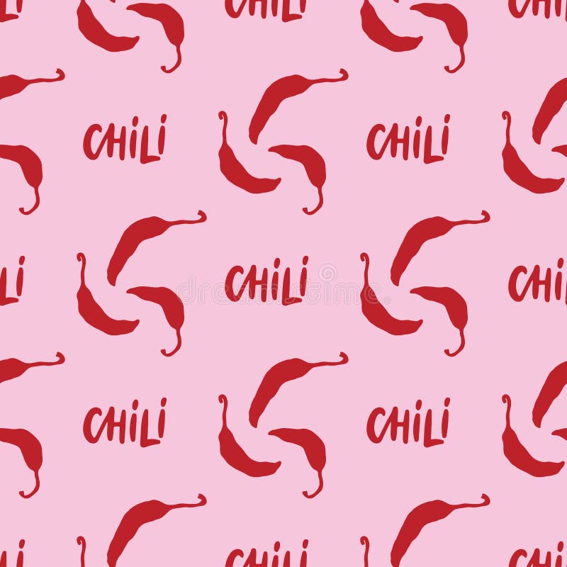 Seamless Pattern with Red Spicy Chili Pepper Stock Vector ...