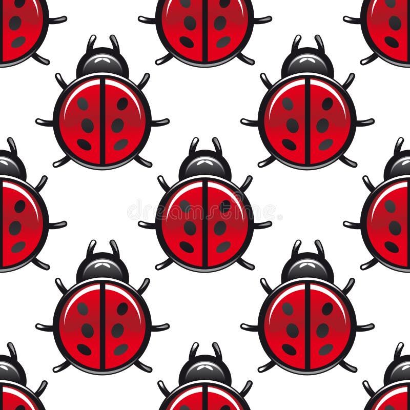Red Spotted Ladybug Cartoon Character Stock Vector Illustration Of