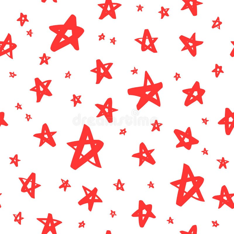 Seamless Pattern of Red Stars Stock Vector - Illustration of light ...