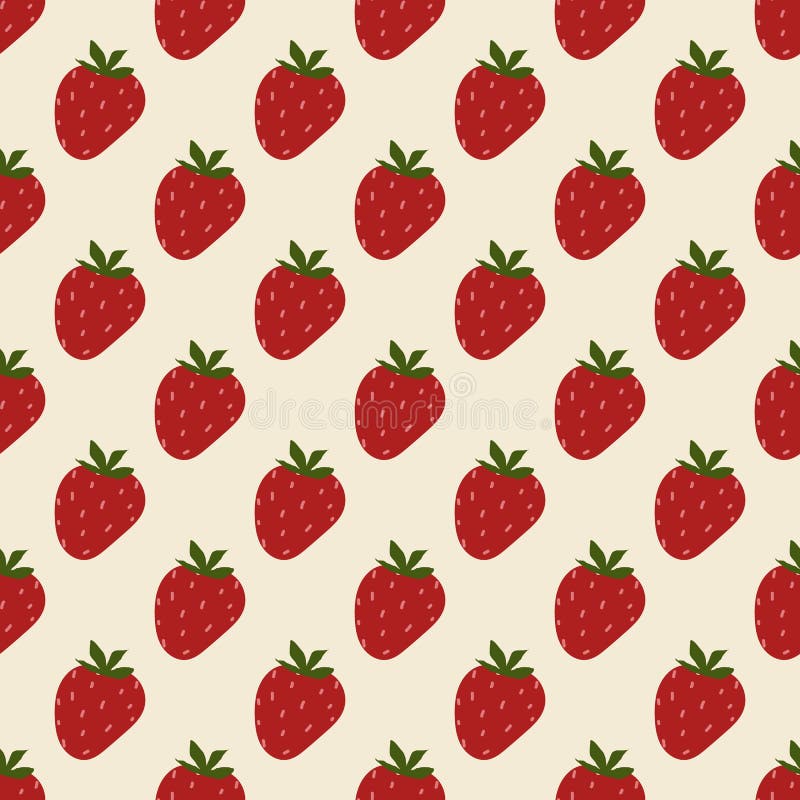 Seamless Pattern with Red Strawberry. Stock Vector - Illustration of ...
