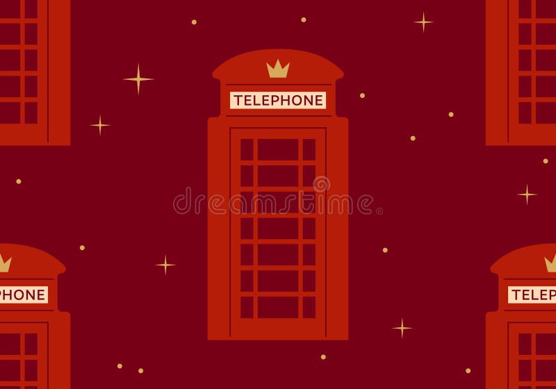 Seamless Pattern with Red Telephone Box. London Callboxes Stock Vector ...