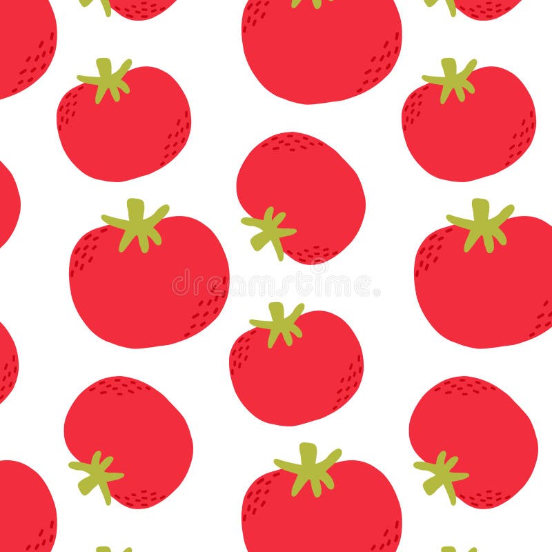 Seamless Pattern with Red Tomato. Pattern with Vegetables. Vector ...