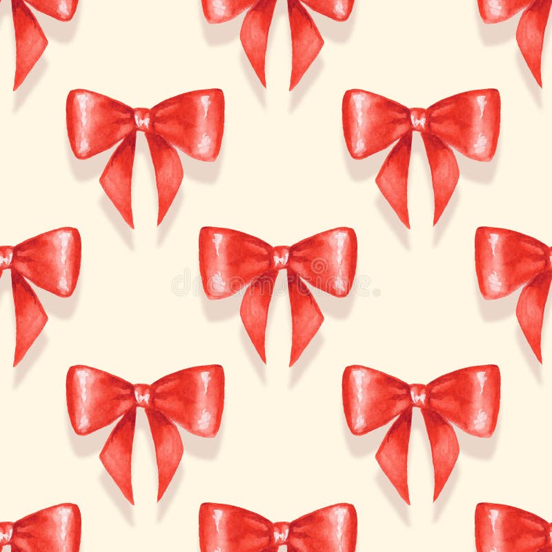 Seamless Pattern with Watercolor Bow 5 Stock Image - Image of white ...