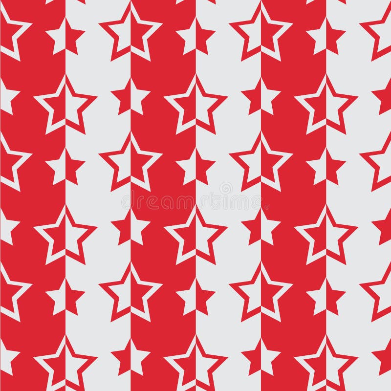Seamless Pattern with Red White Stars Stock Vector - Illustration of ...