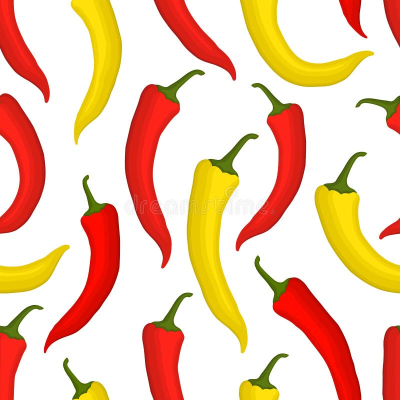 Seamless Chile Pepper Pattern. Tile Vegetable Pattern. Vegetarian ...