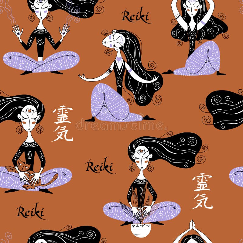 Seamless Pattern. Reiki Healing. Esoteric. Vector. Stock Vector ...