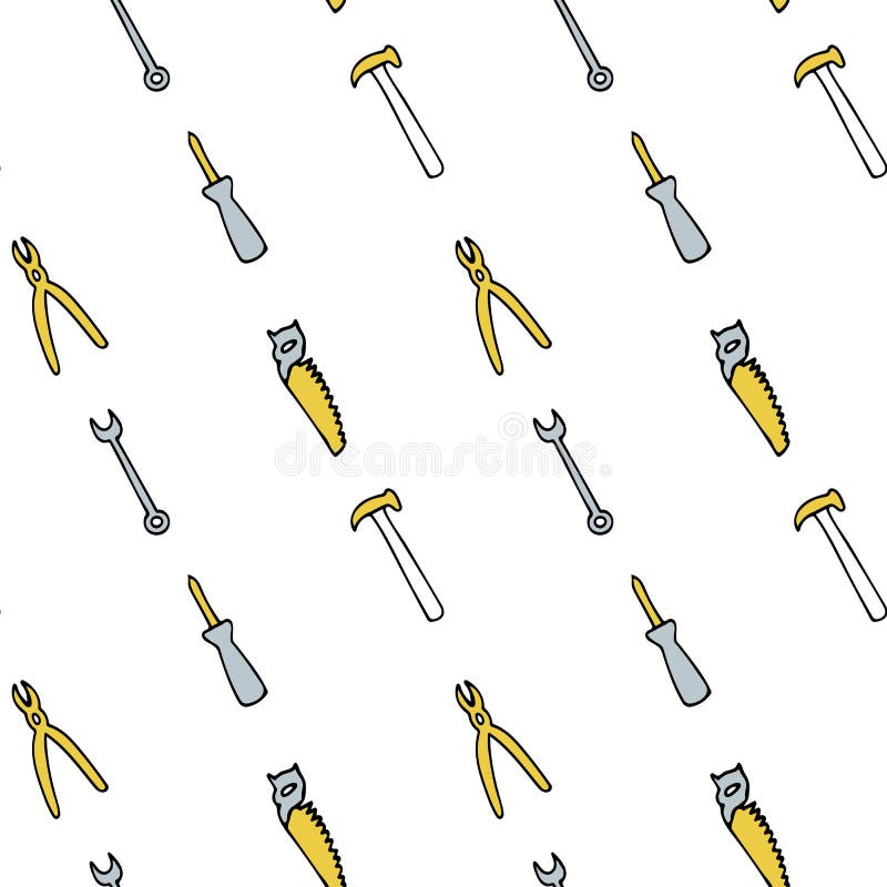 Seamless Screwdriver Pattern Stock Vector - Illustration of green ...