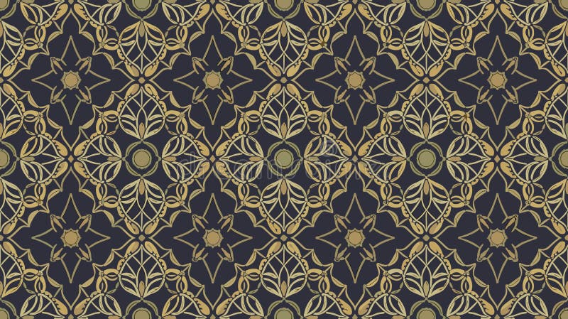 A Seamless Pattern of Repeating Bronze and Gold Filigree Motifs ...