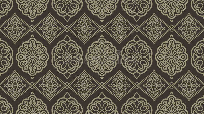 A Seamless Pattern of Repeating Bronze and Gold Filigree Motifs ...