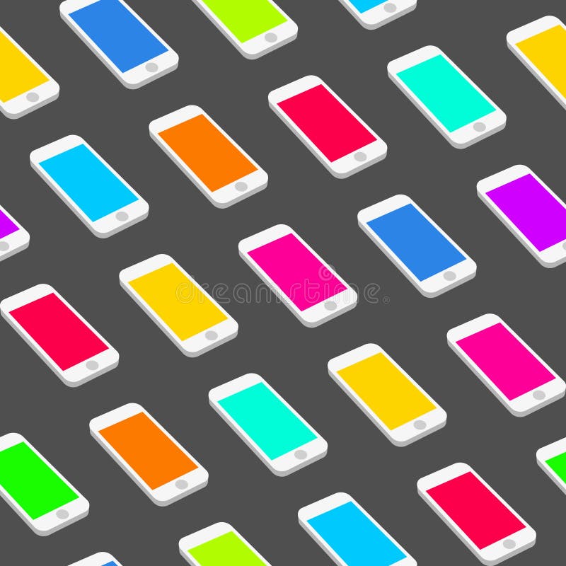 Seamless Pattern with Repeating Smart Phones Stock Vector ...