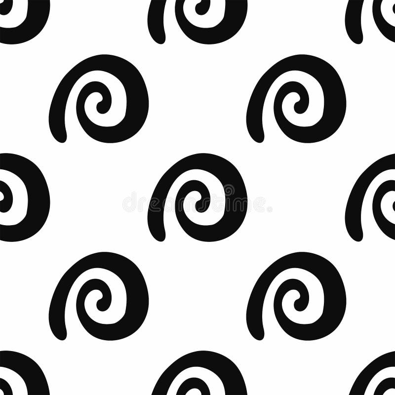Seamless Pattern with Repeating Spirals Drawn by Hand. Stock Vector ...