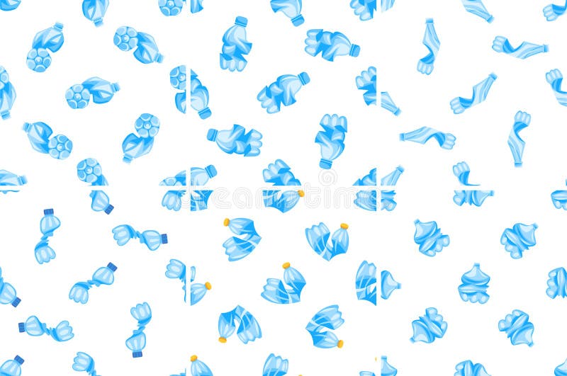 Seamless Pattern Representing Plastic Bottles Recycling Process ...