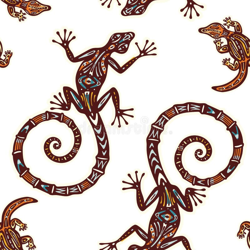 Seamless Pattern with Reptile Animals Stock Vector - Illustration of ...