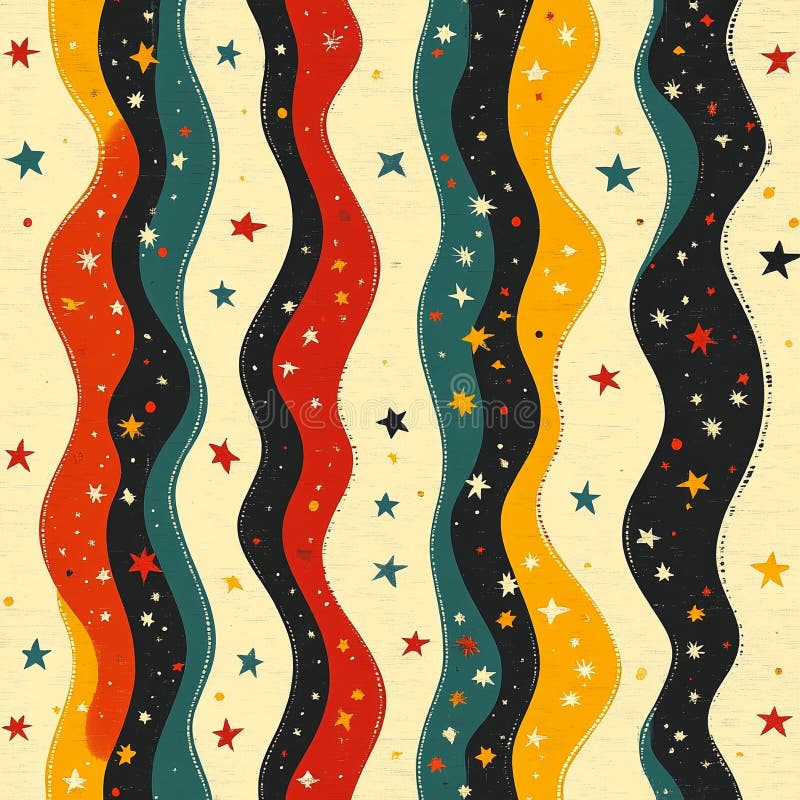 Seamless Pattern, Retro Christmas Wavy Stripes Stock Illustration ...