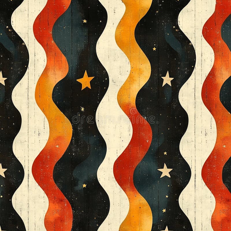 Seamless Pattern, Retro Christmas Wavy Stripes Stock Illustration ...