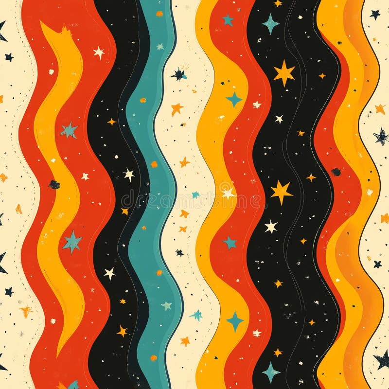 Seamless Pattern, Retro Christmas Wavy Stripes Stock Illustration ...