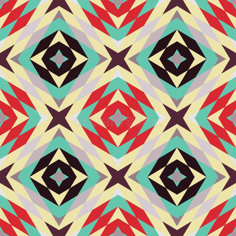 Seamless Pattern - Retro Geometric Background Stock Illustration ...