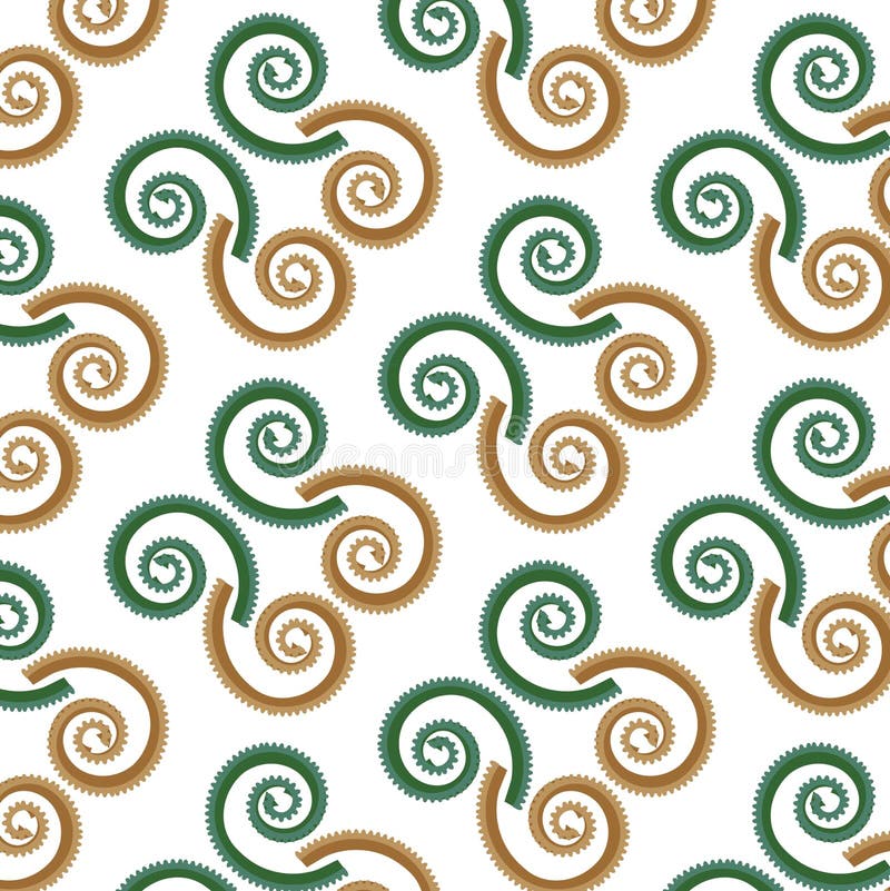 Seamless Pattern Retro Helix Green with Yellow Stock Illustration ...