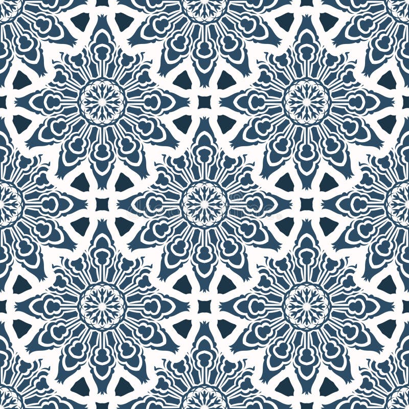 Seamless Pattern with Retro Patterns. Background with White and Blue ...