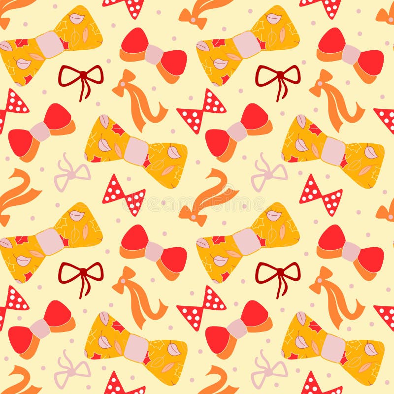 Seamless Pattern with Ribbons of Various Shapes. Hand Drawn Flat Design ...