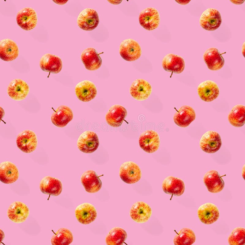 Seamless Pattern with Ripe Apples. Tropical Fruit Abstract Background ...