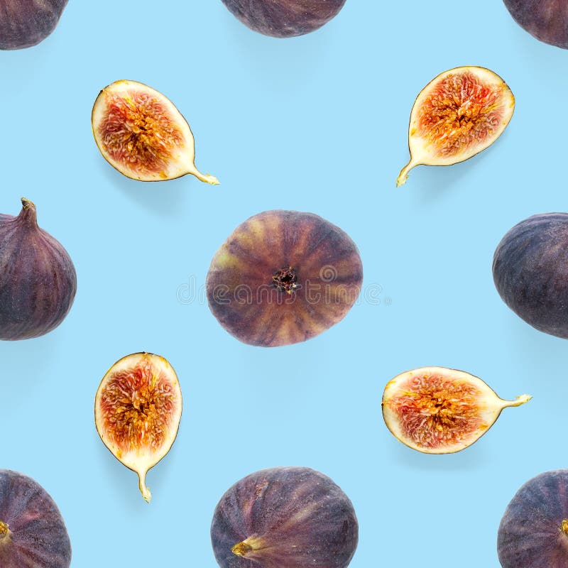 Seamless Pattern with Ripe Figs. Tropical Abstract Background. Figs on ...