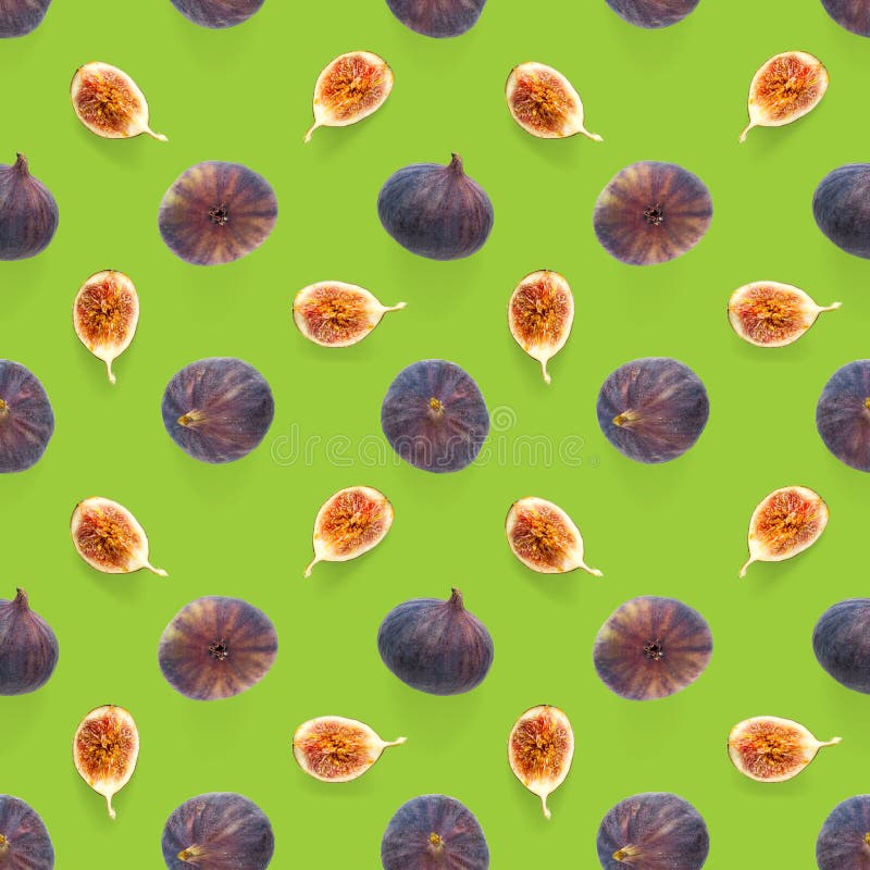 Seamless Pattern with Ripe Figs. Tropical Abstract Background. Figs on ...
