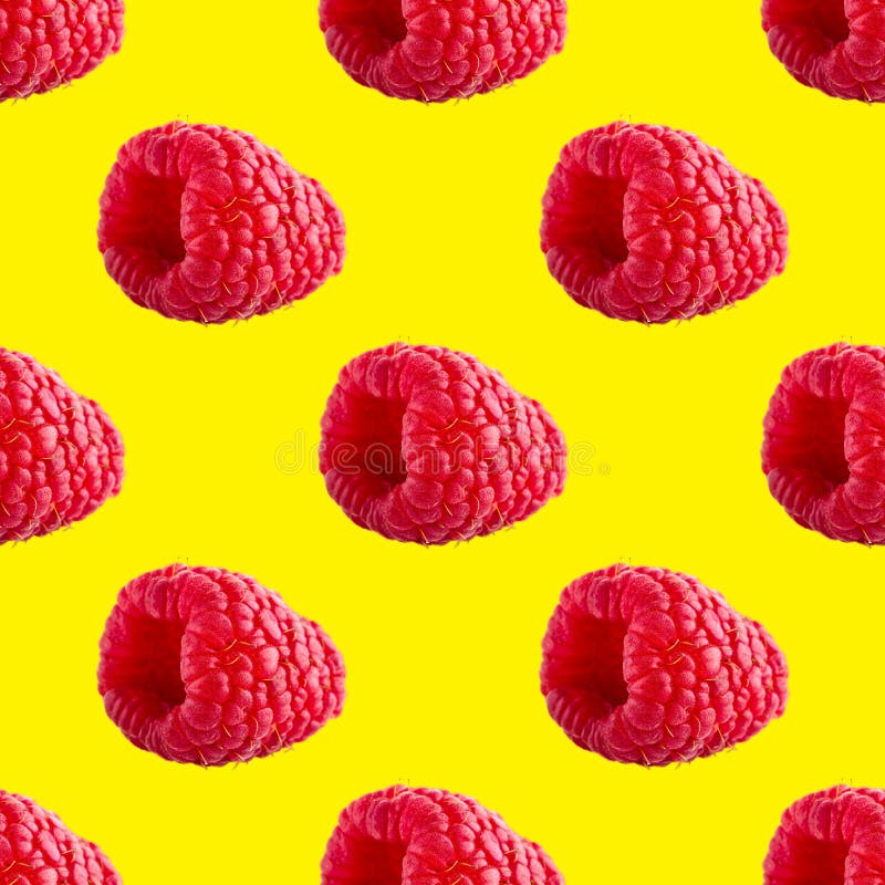 Seamless Pattern with Raspberry. Berries Abstract Background. Raspberry ...