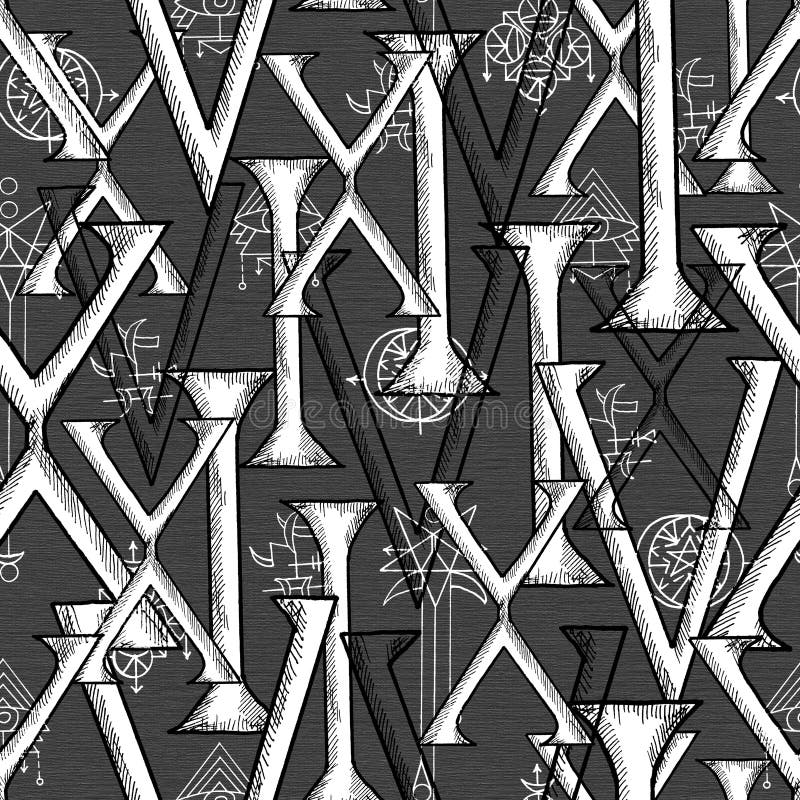 Seamless Pattern with Roman Numeral or Number and Evil Symbols on Dark ... Seamless Pattern with Roman Numeral or Number and Evil Symbols on Dark ...