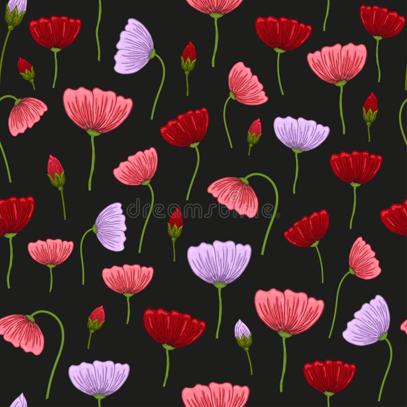 Black Seamless Lace Pattern with Rose on Transparent Background Stock ...