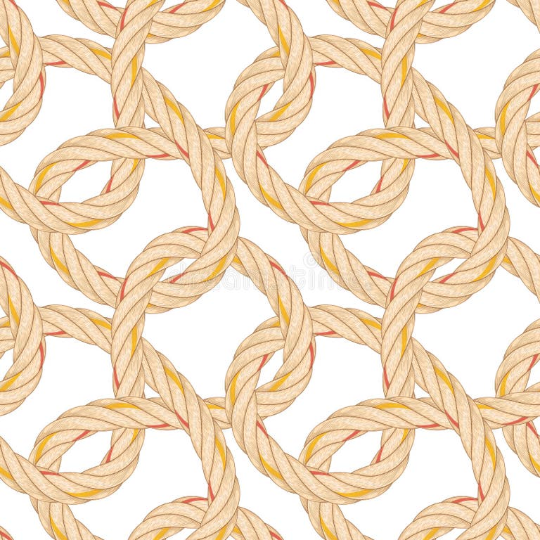 Seamless Pattern with Rope Bending. Stock Vector - Illustration of ...