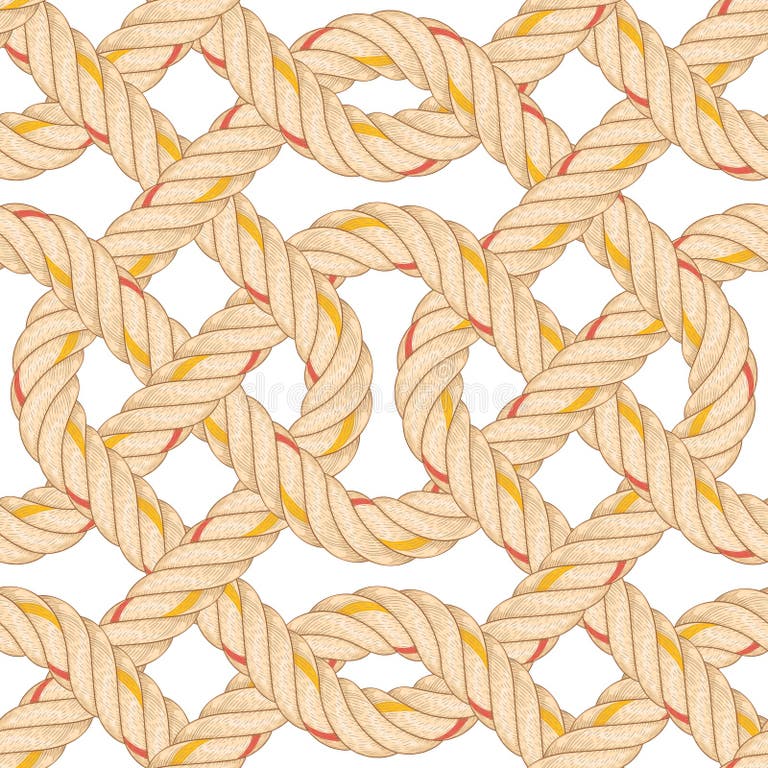 Seamless Pattern with Rope Bending. Stock Vector - Illustration of ...
