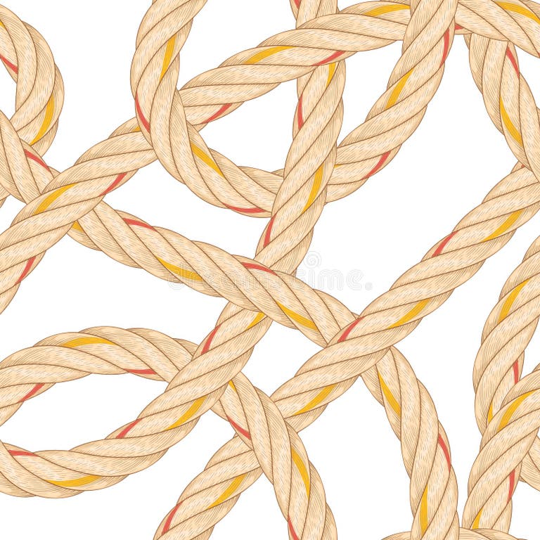 Seamless Pattern with Rope Bending. Stock Vector - Illustration of ...