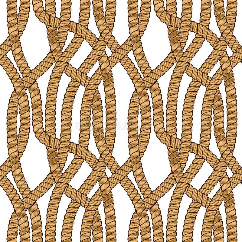 Rope Tangled Seamless Pattern Stock Illustration - Illustration of ...