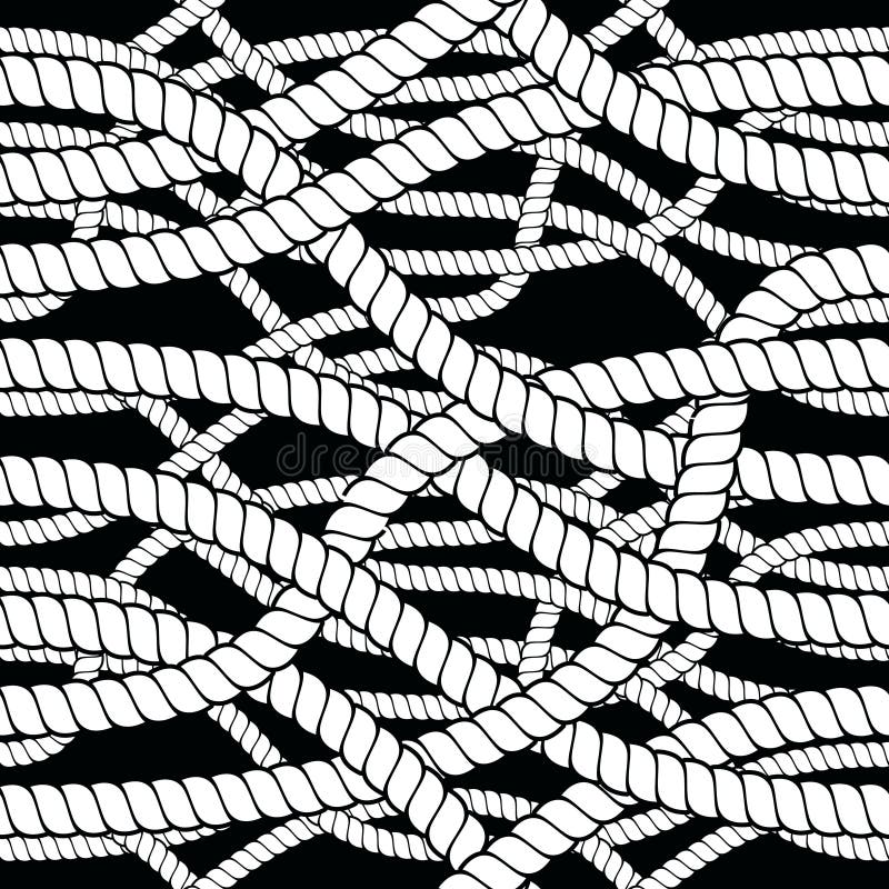 Rope Tangled Seamless Pattern Stock Illustration - Illustration of ...