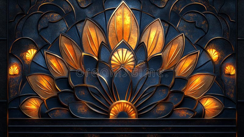 Seamless Pattern,background, Rose Gold Art Deco-style Stock ...