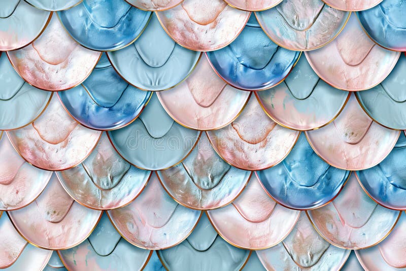 Seamless Pattern of Rose Gold and Blue Fish Scales in the Style of ...