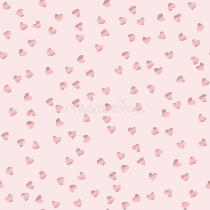 Seamless Pattern with Rose Gold Confetti Hearts. Stock Vector ...
