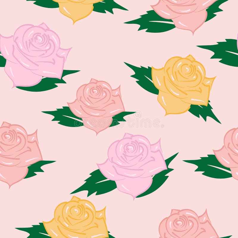 Seamless Pattern Rose Pastel Colors Stock Vector - Illustration of ...