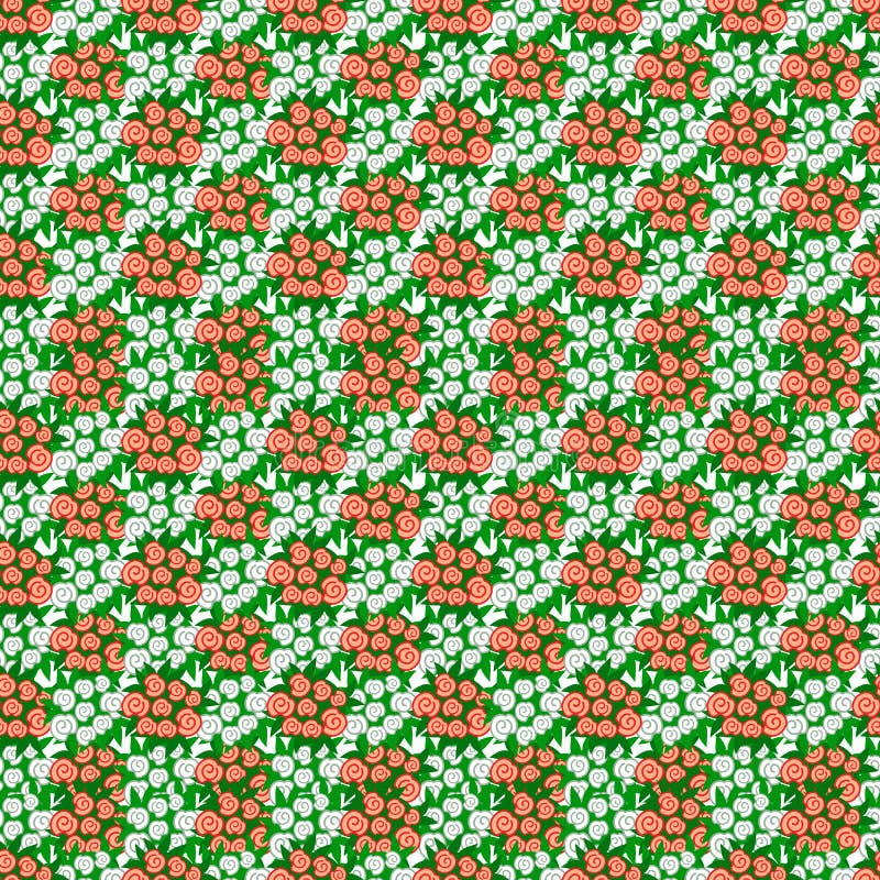 Seamless Pattern with Roses Bouquets. Stock Illustration - Illustration ...